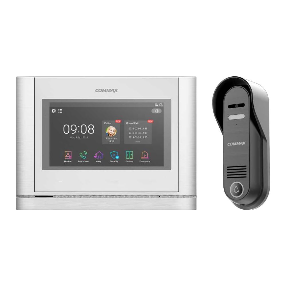 IP Комплект видеодомофона и вызывной панели COMMAX CIOT-1020M White/D20P CIOT-1020MWhite/CIOT ...