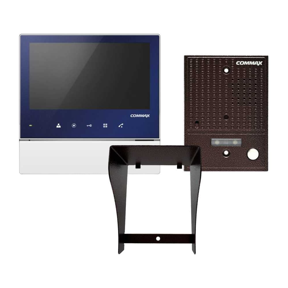 Комплект видеодомофона и вызывной панели COMMAX CDV-70H2(синий)/DRC ...