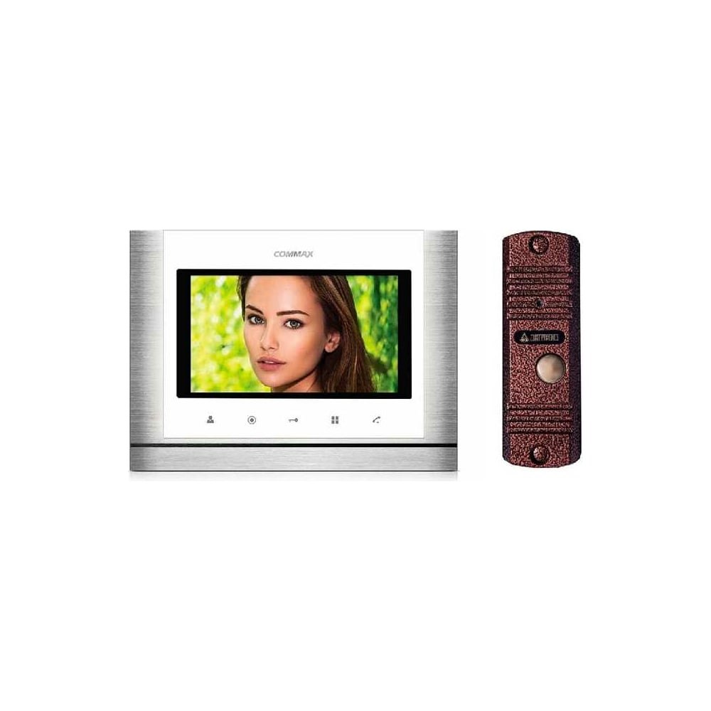 Комплект видеодомофона и вызывной панели COMMAX CDV-70M(WhiteMetalo)/AVC305 - выгодная цена ...