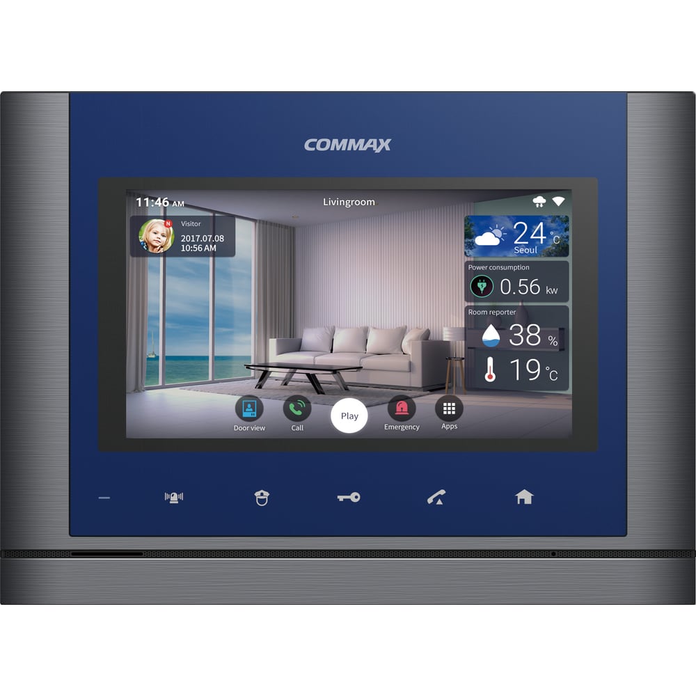 Цветной видеодомофон COMMAX CMV-70MX (Синий) CMV-70MX(METALO-BLUE ...