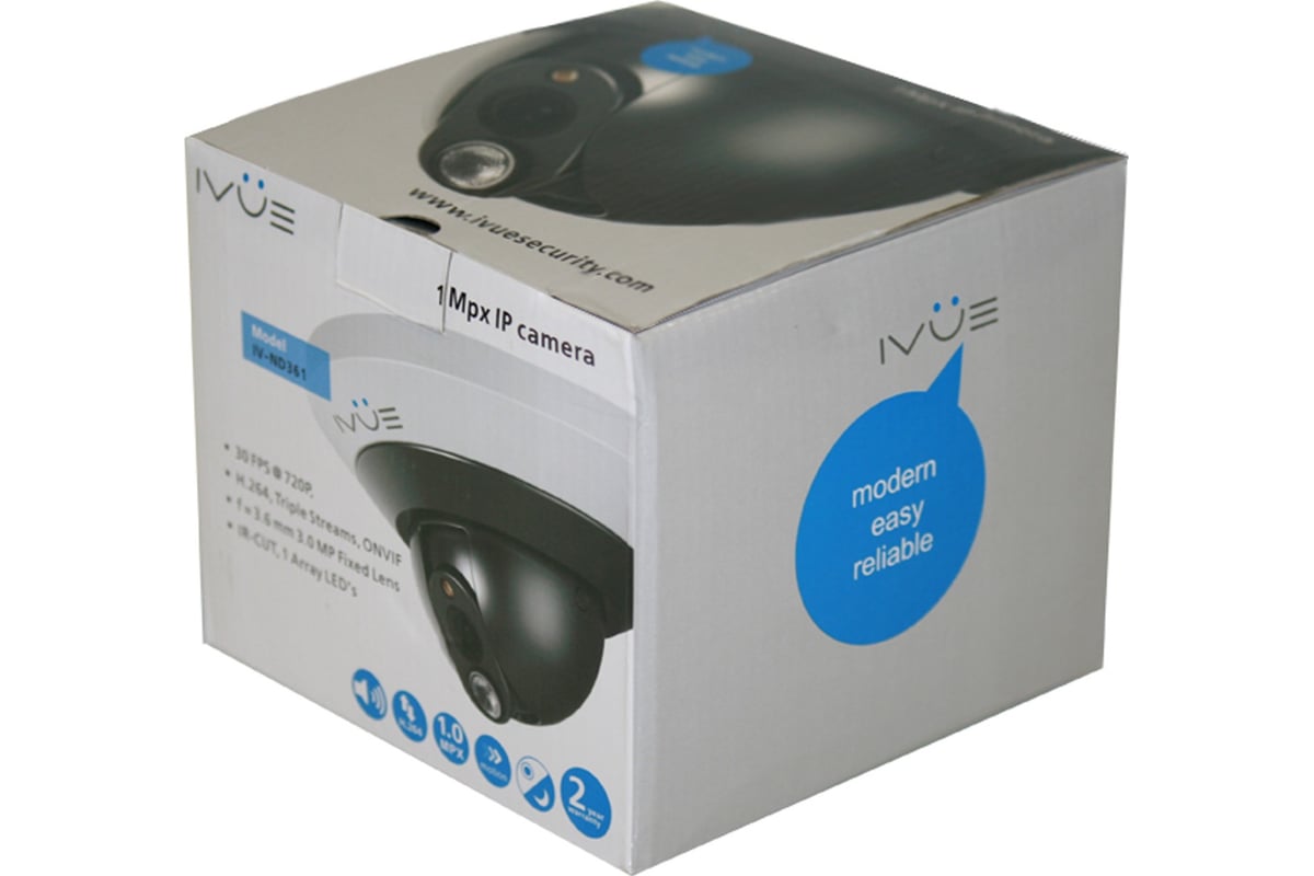 Внутренняя купольная IP камера 1.0Mpx, PoE-сплиттер IVUE iVue-IPC-ID10F36-10 - выгодная цена ...