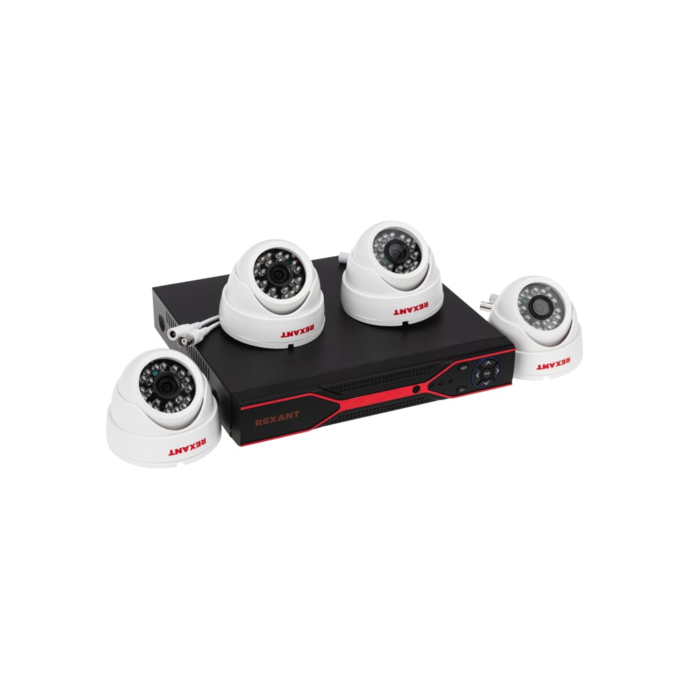 Комплект видеонаблюдения REXANT 4 внутренние камеры AHD 2.0 Full HD 45-0521 - выгодная цена ...