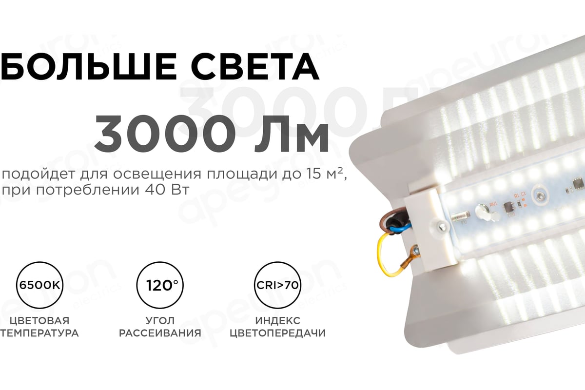 Светодиодный прожектор APEYRON строительный, 220 В, 40 Вт, SMD 2835 05 ...