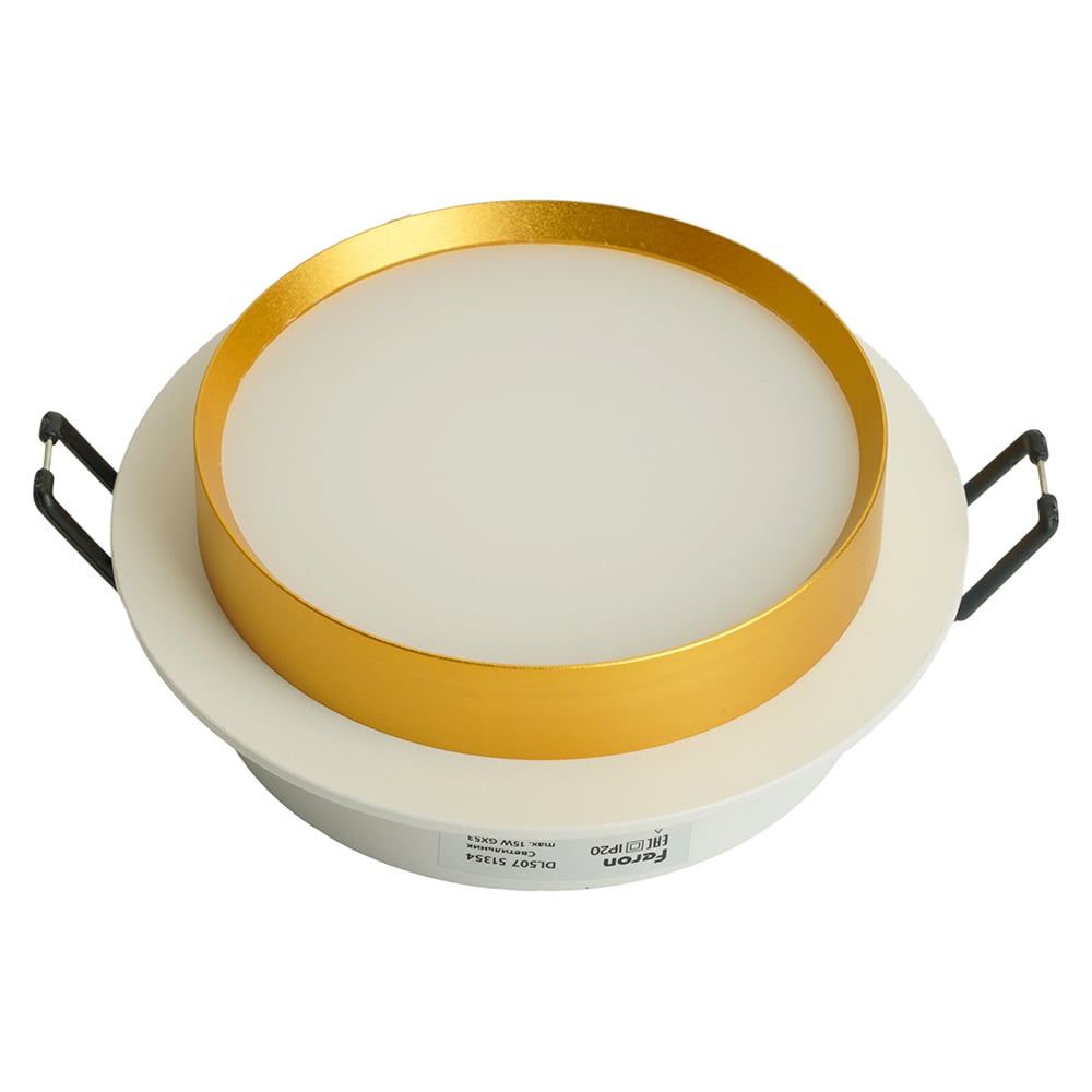 Светильник встраиваемый FERON DL507 потолочный GX53 белый + золото круг ...