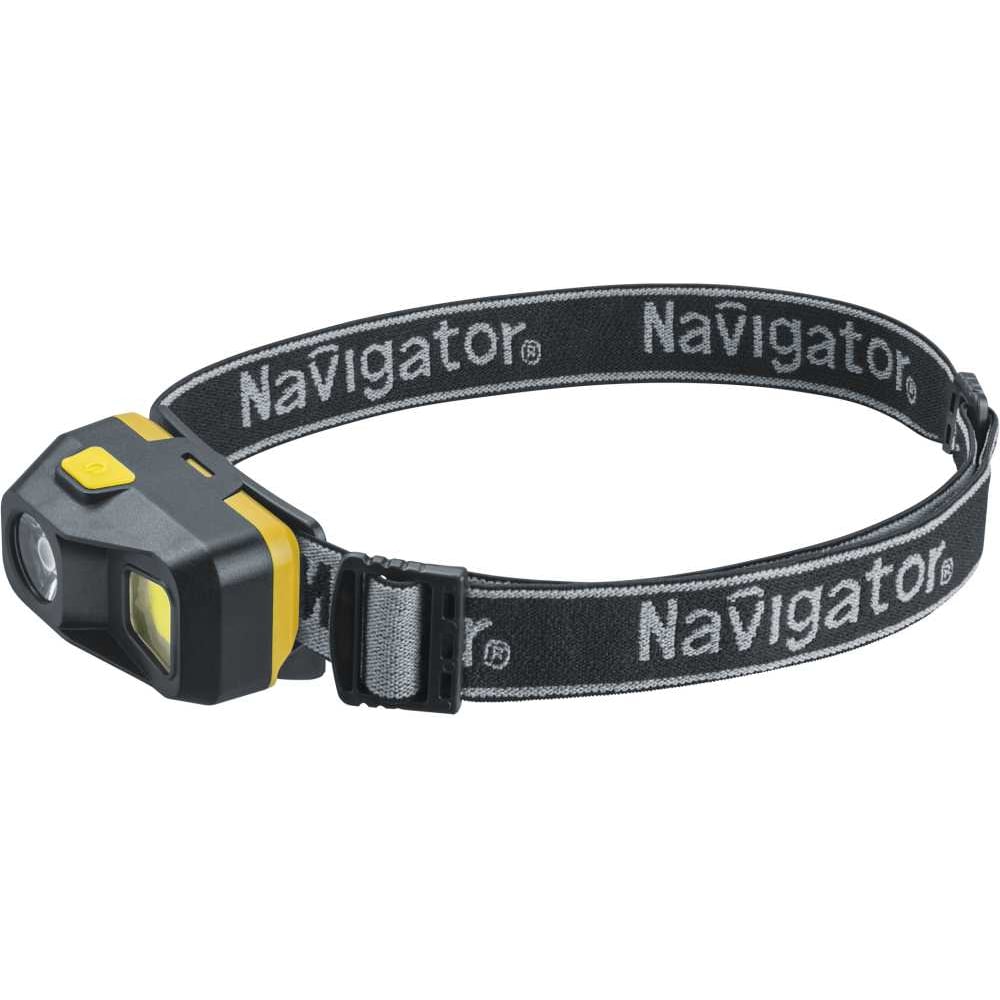Фонарь Navigator 95 553 NPT-H39-ACCU налобный, XPE LEDx3Вт+COBx3Вт, 5 ...
