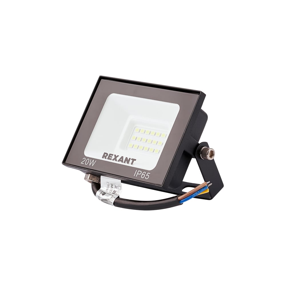 Светодиодный прожектор REXANT LED 20 Вт 1600 Лм 4000 K черный корпус 605-029 - выгодная цена ...