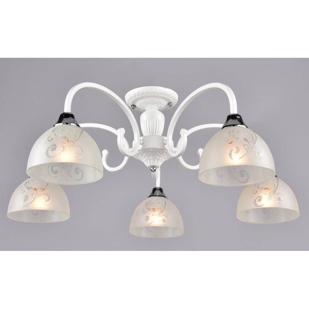 Потолочная люстра РОССВЕТ 5*60Вт*E27 РС20951 WT+CR/5C - выгодная цена, отзывы, характеристики ...