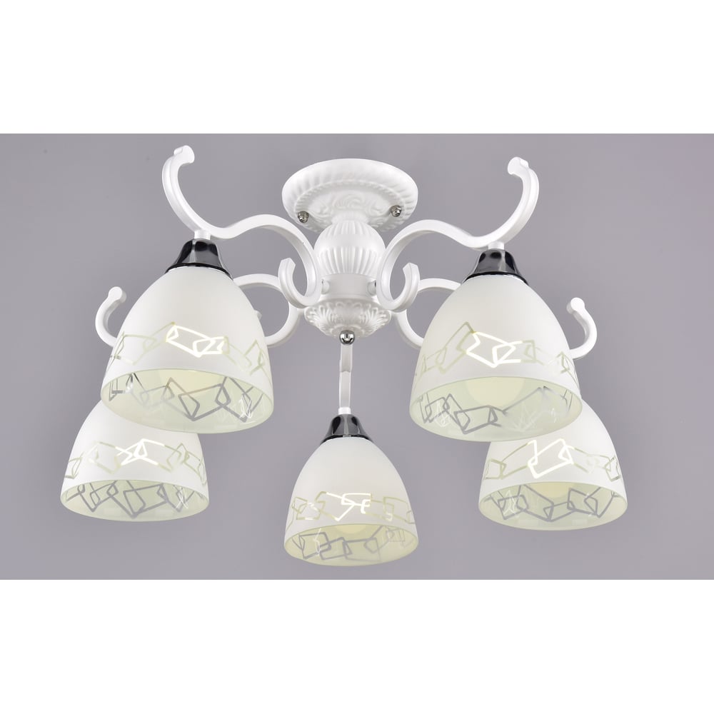 Потолочная люстра РОССВЕТ 5*60Вт*E27 РС20946 WT+CR/5C - выгодная цена, отзывы, характеристики ...