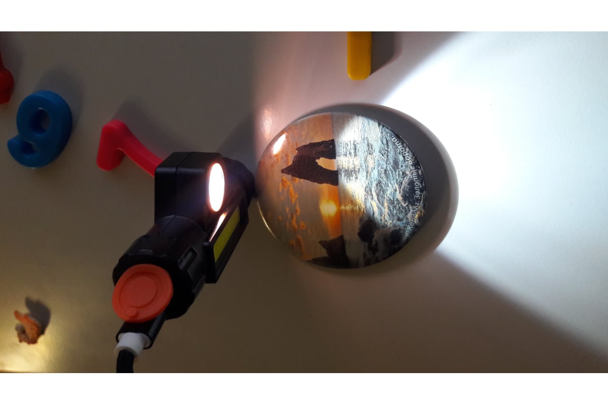 Налобный аккумуляторный поворотный фонарь REXANT с магнитом, дальний и ближний свет, li-ion, 75 ...