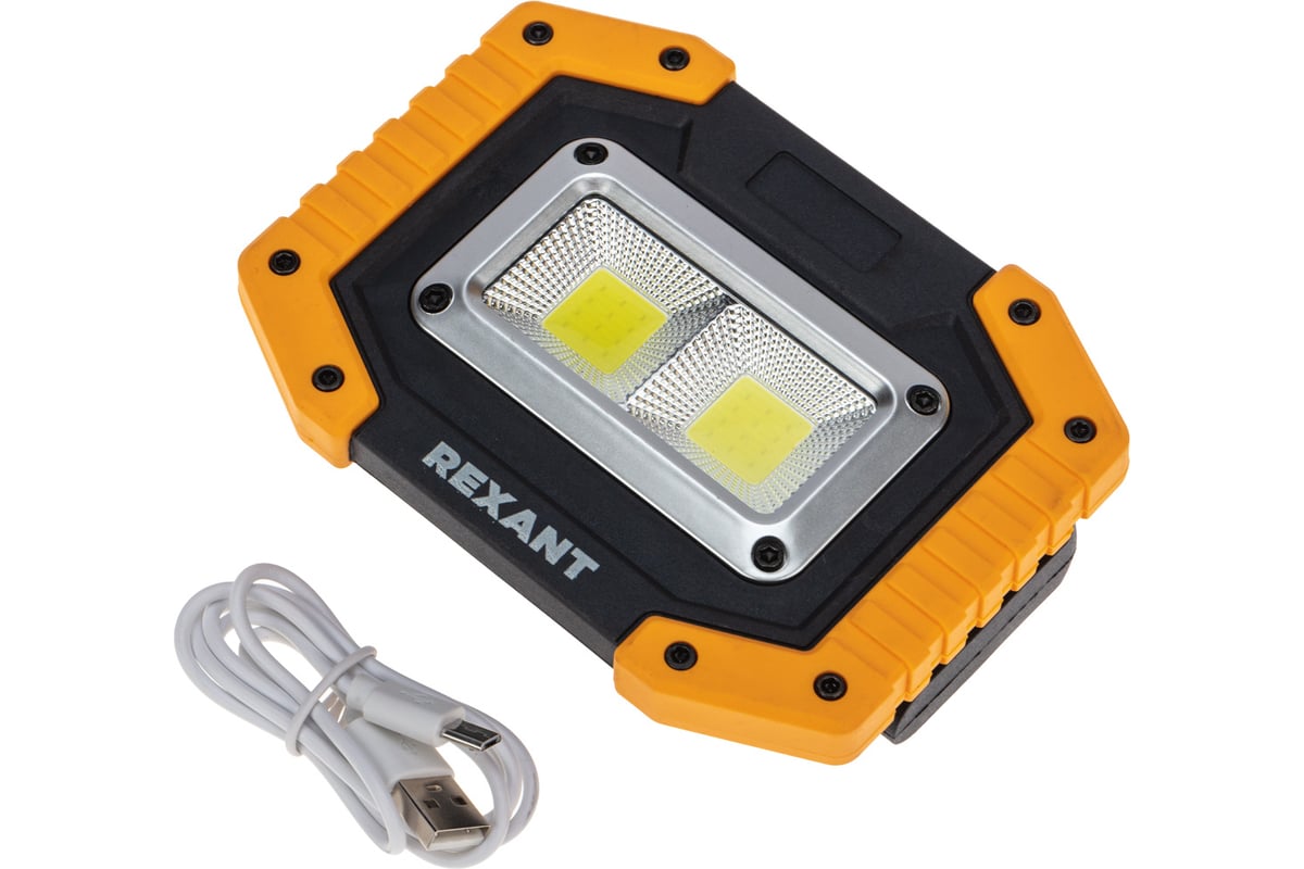 Прожекторный фонарь REXANT NEW AGE, трехрежимный, в противоударном корпусе, с функцией Powerbank ...