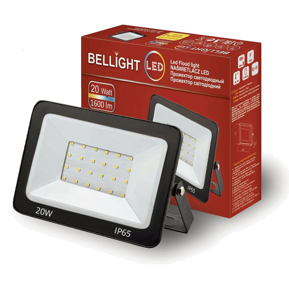 Светодиодный прожектор BELLIGHT BL-LFL-2-20-12/24/36 slim/СДО, 4500К ...