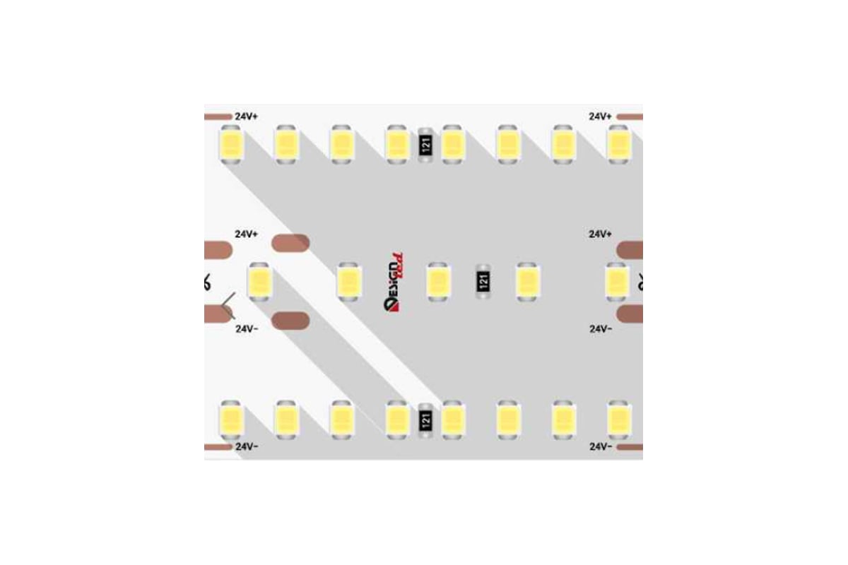 Светодиодная лента DesignLed 3x DSG 2835 NW 420L-V24-IP33, 4000 K, 2100 ...