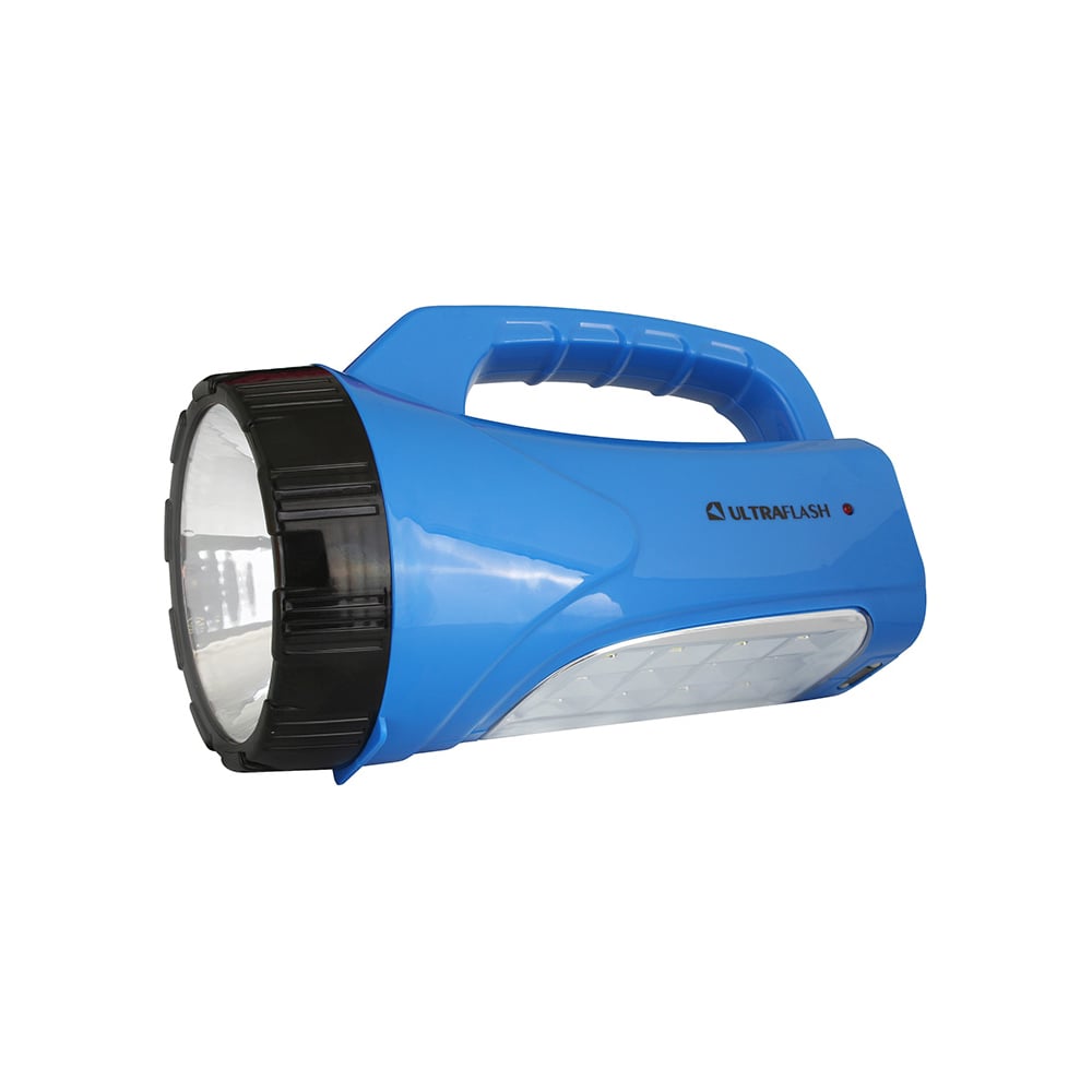 Аккумуляторный фонарь Ultraflash LED3818SM 220В, синий, 3W LED + 12 SMD LED, 2 режима, SLA ...