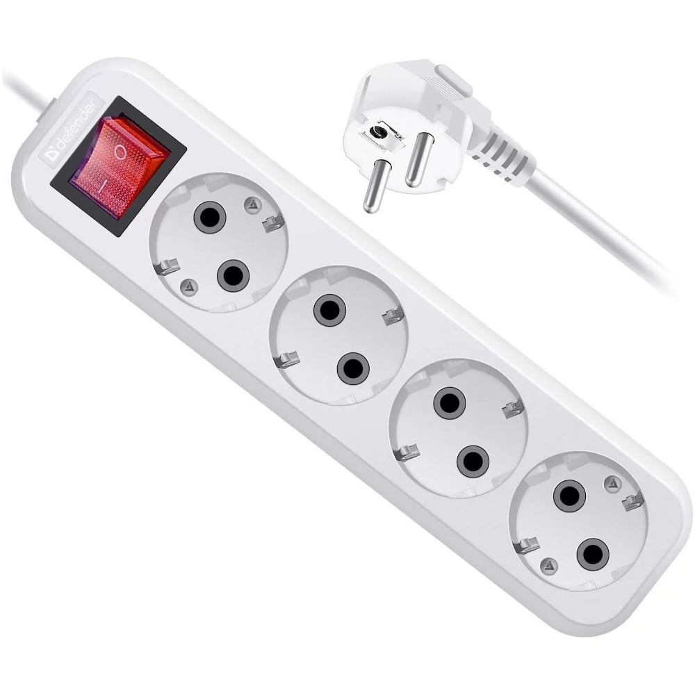 Удлинитель DEFENDER с заземлением L340 16 А, 7 м, выключатель 99364 ...