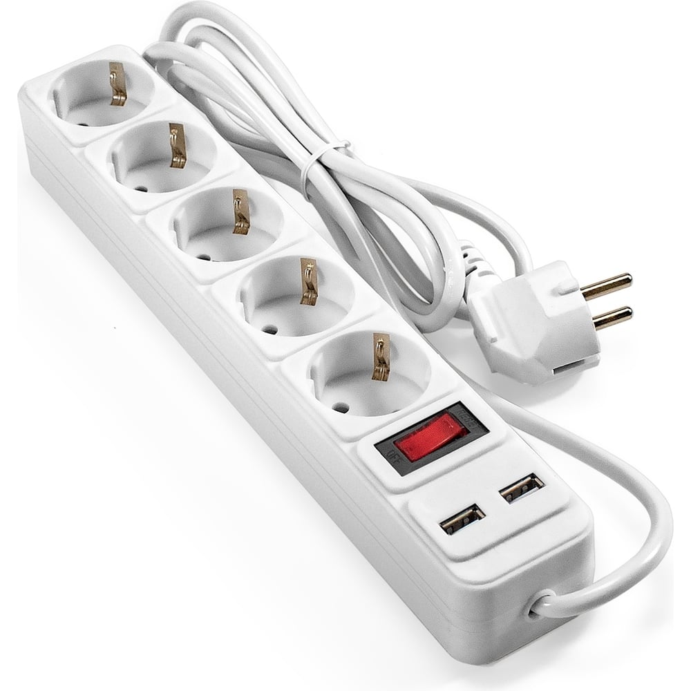 Сетевой фильтр-удлинитель с USB зарядкой ExeGate SP-5-USB-1.8W 5 ...