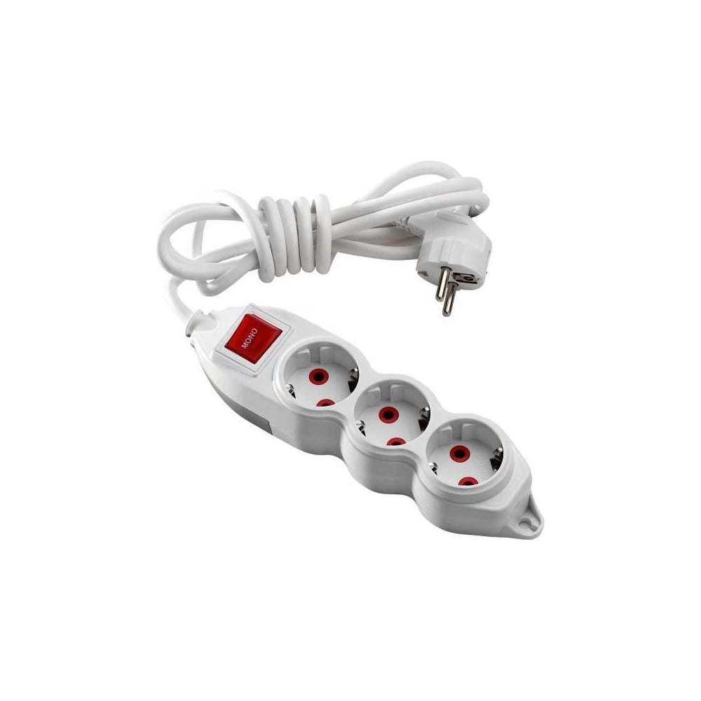Удлинитель MONO ELECTRIC Orion 3 гнезда, 3 м, с заземлением, с ...