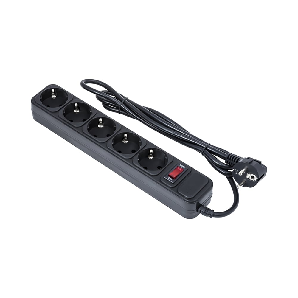 Сетевой фильтр ExeGate SP-5-3B 5евро с заземлением, 3м, выключатель с ...