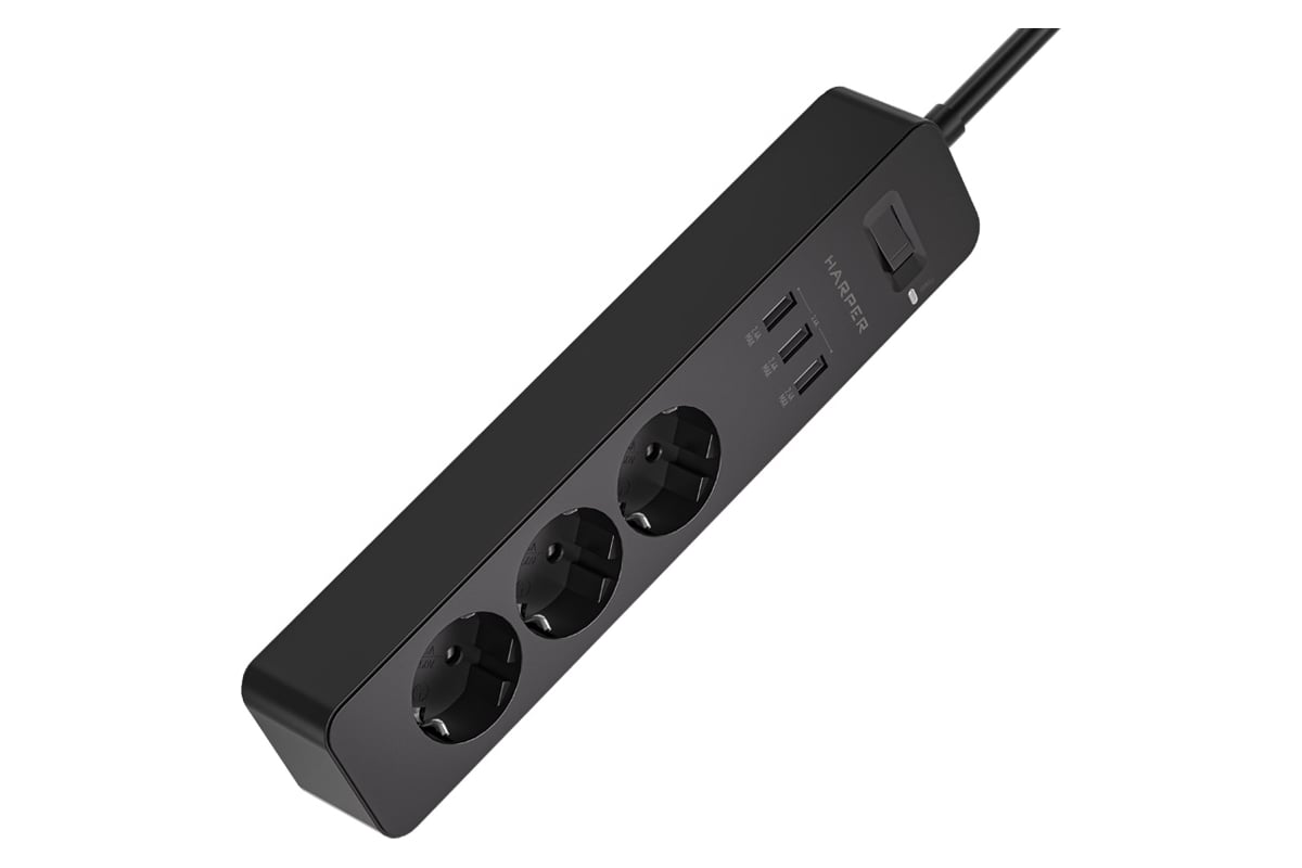 Сетевой фильтр Harper UCH-325 Black H00003419 - выгодная цена, отзывы ...