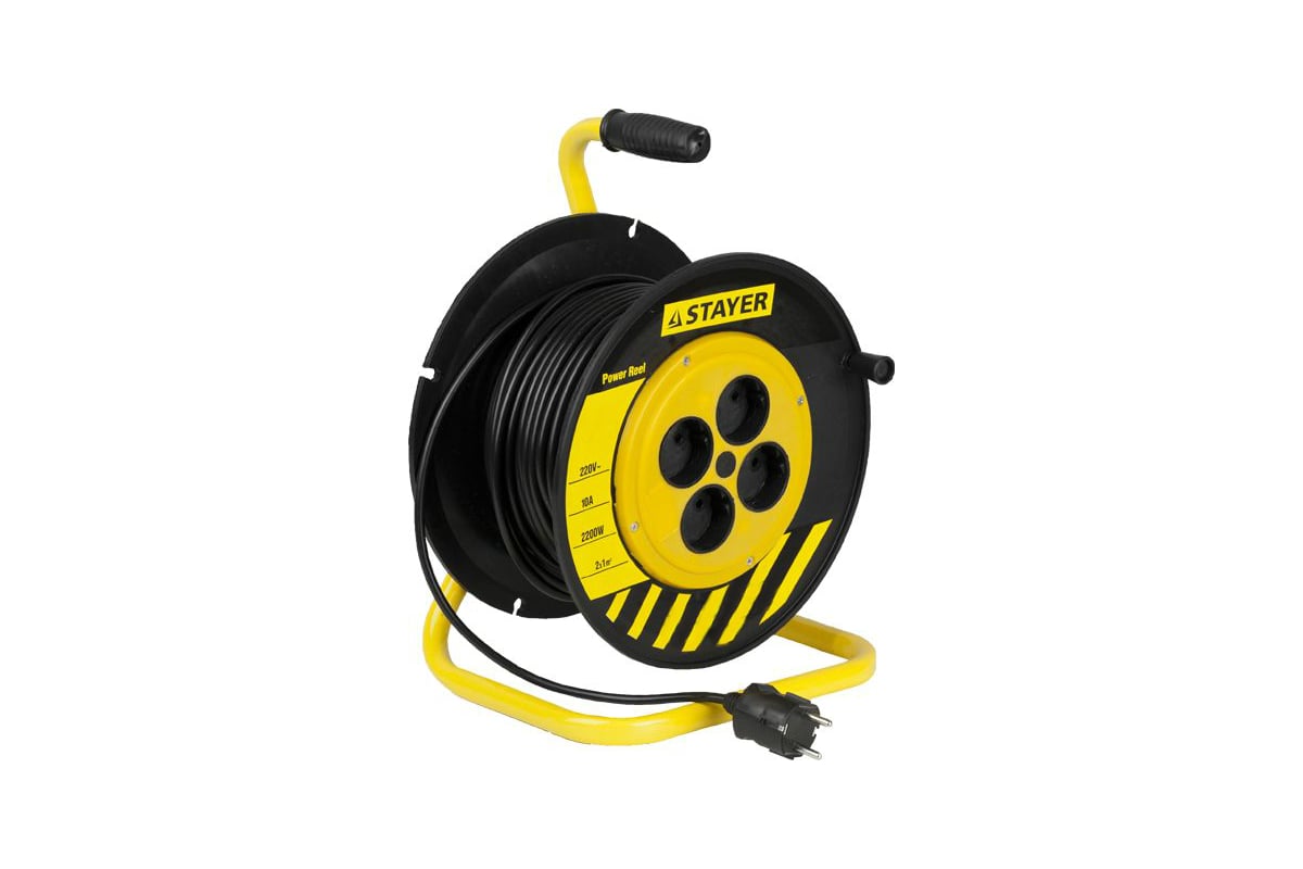 Удлинитель на катушке STAYER MASTER 4 гнезда 40м 55074-40 - выгодная ...