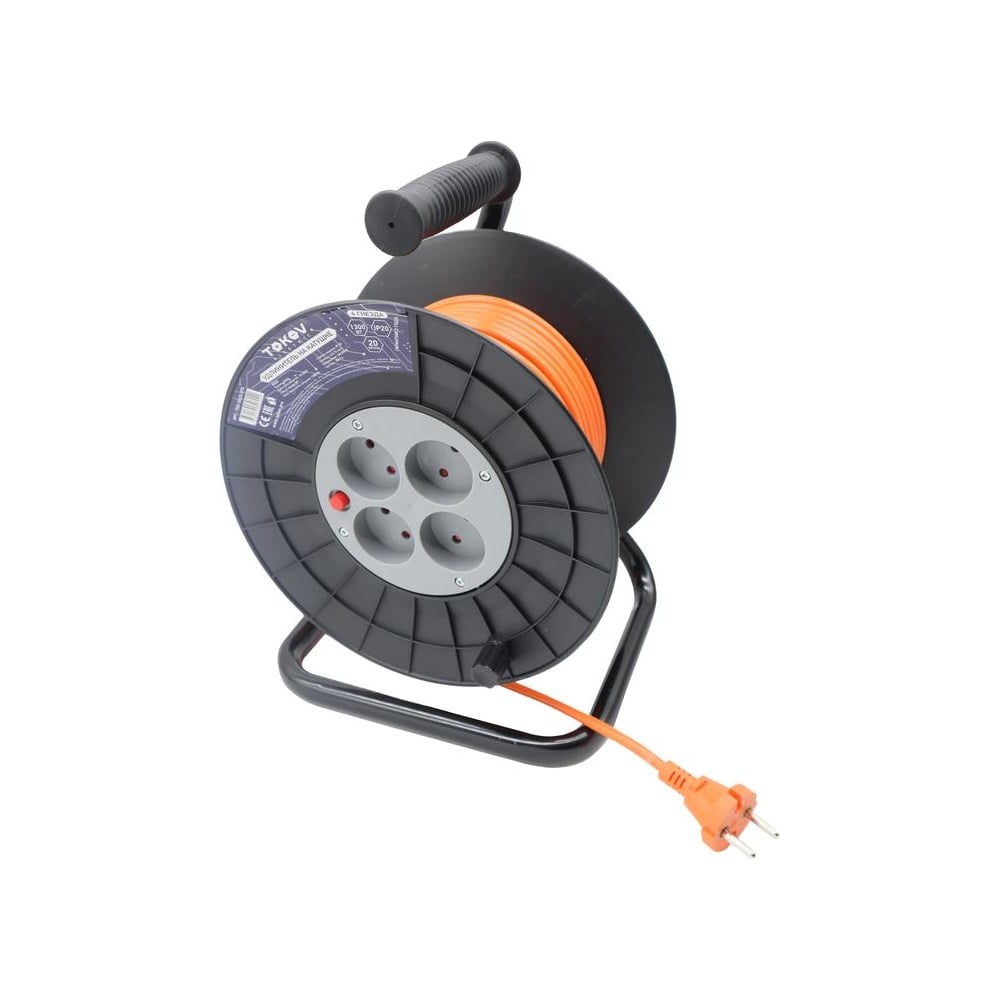 Удлинитель на катушке TOKOV ELECTRIC 4x20м без заземл. 6а ip20 2x0.75 ...