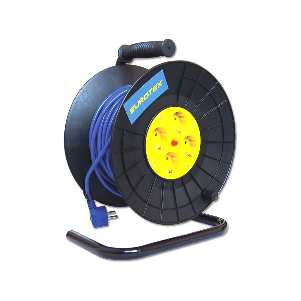 Силовой удлинитель на кабельной катушке EUROTEX с предохранителем, 3 ...
