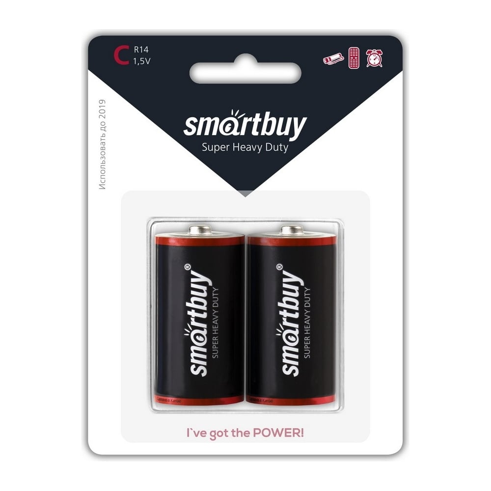 Батарейка Smartbuy солевая r14/2b (12/192) упаковка 2 шт. SBBZ-C02B ...