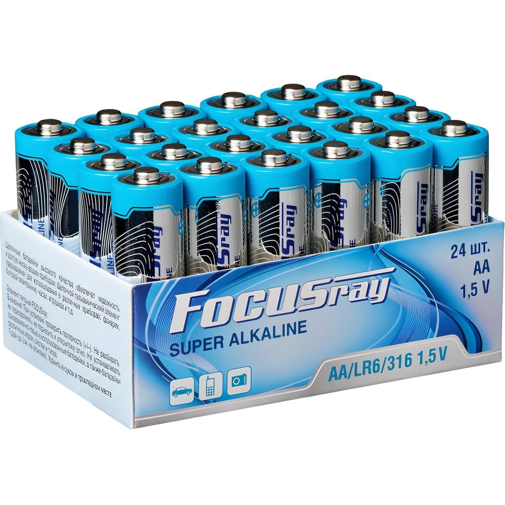Батарейки Focusray SUPER ALKALINE LR6/S24 24/192/768, 24шт 627628 ...