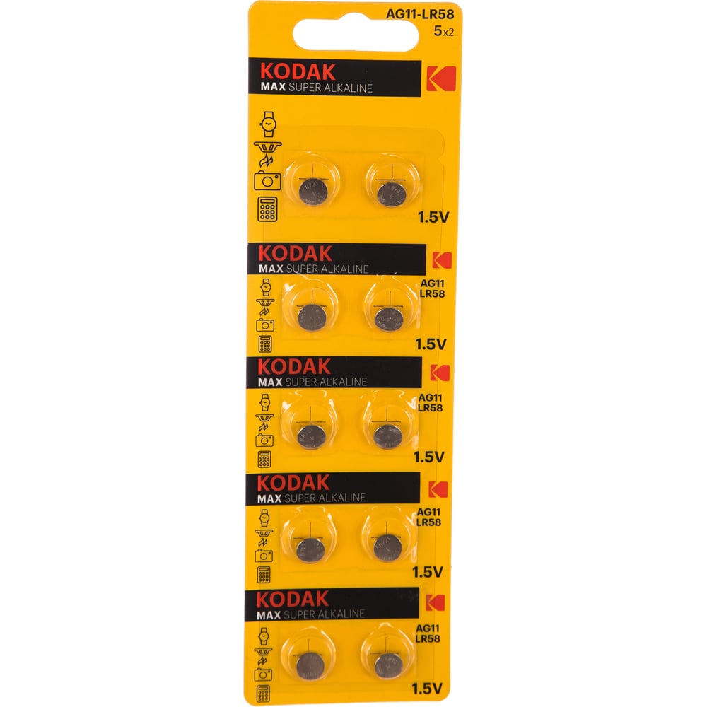 Часовая батарейка Kodak AG11 361 LR721, LR58 KAG1110 Б0044716 ...