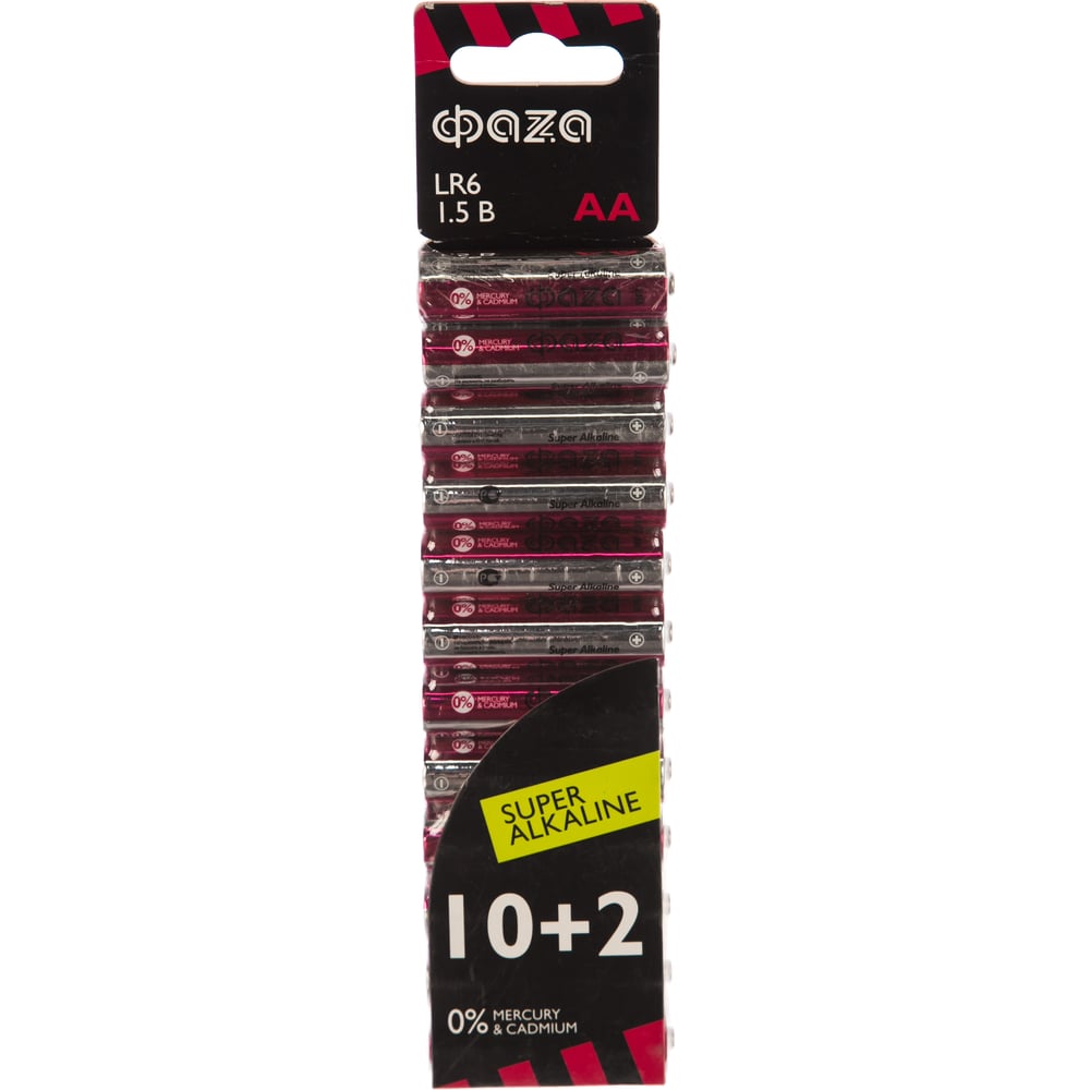 Алкалиновые элементы питания ФАZА LR 6 Super Alkaline SBL-10+2 2854582 ...