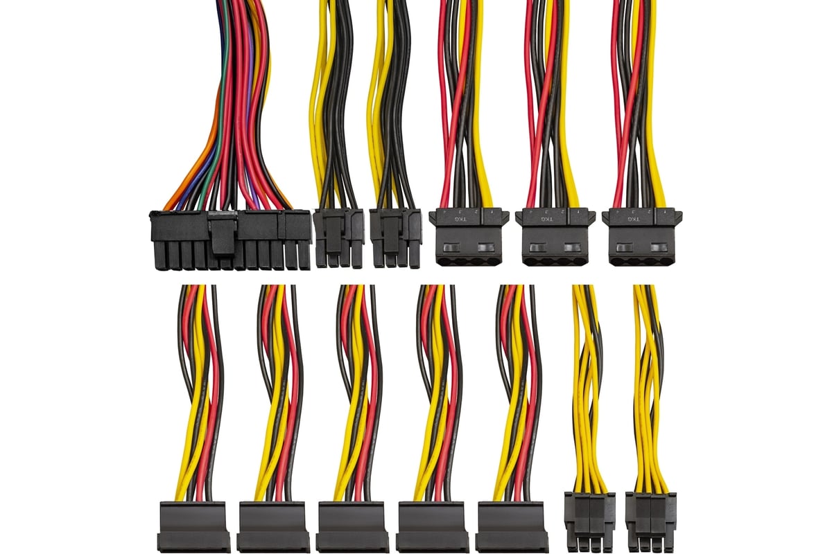 Блок питания ExeGate 500W 500NPX ATX, PC, 12cm fan, 24pin, 2x4+4pin ...