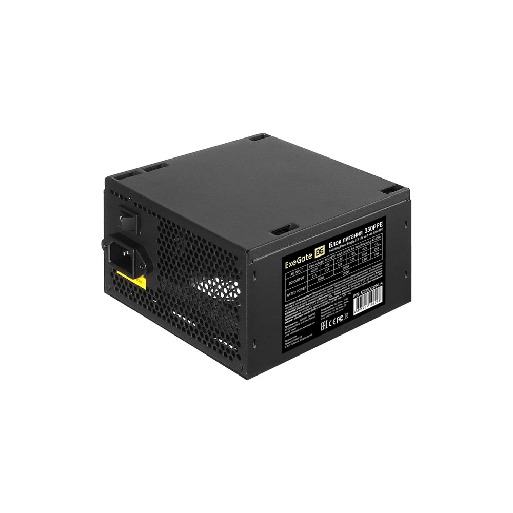 Блок питания ExeGate 350W 350PPE ATX, APFC, PC, КПД 80% 80 PLUS, 12cm fan, 24pin, 4+4pin, PCI-E ...