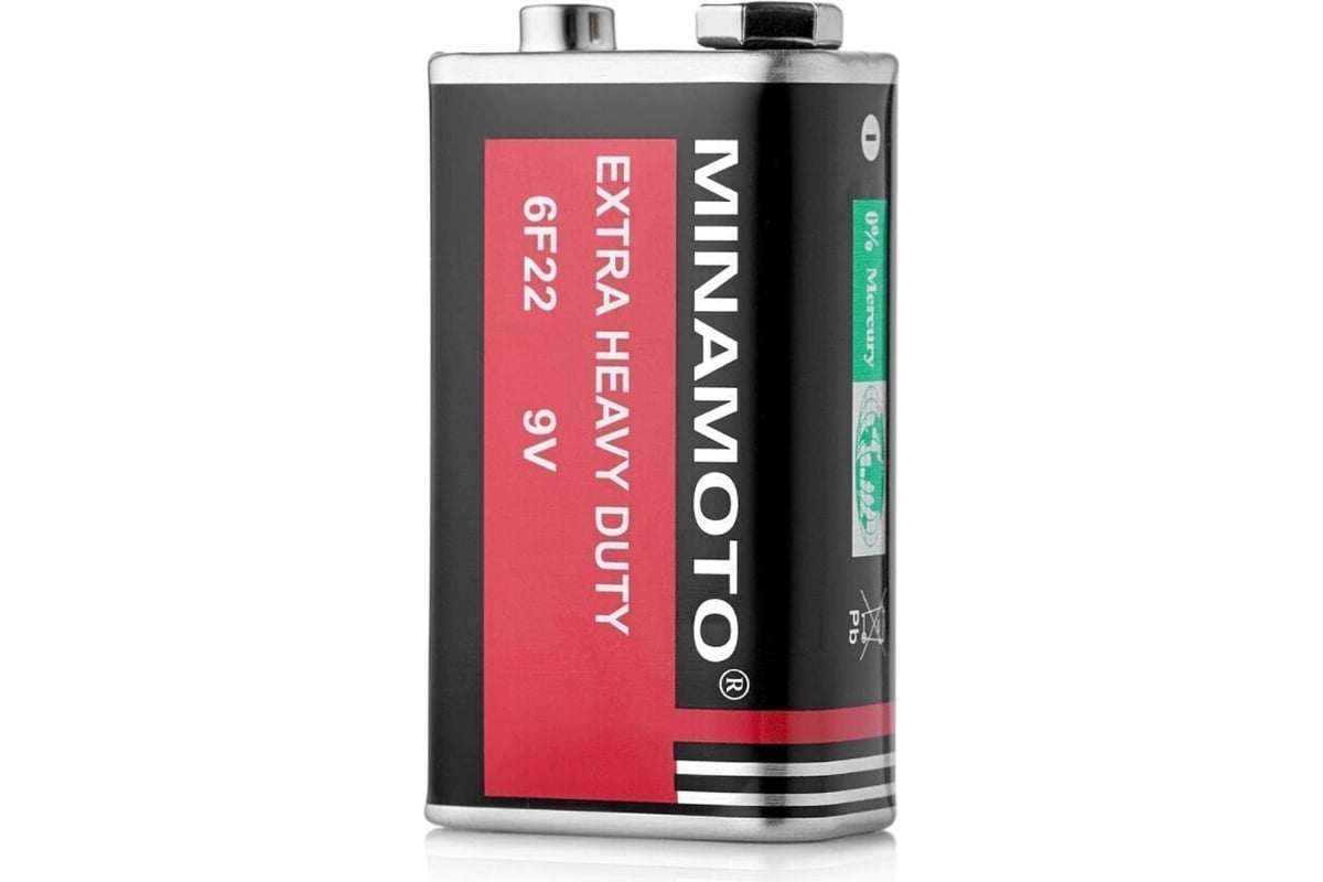 Батарейка Minamoto 6F22 9V, 1 shrink 500 - выгодная цена, отзывы ...
