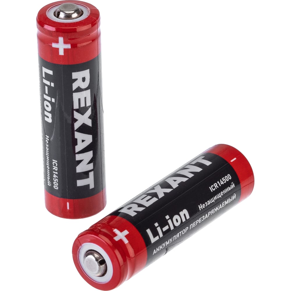 Аккумулятор Rexant Li-ion 14500, 3,7В, 750мАч, без платы защиты, высокий контакт, 10 шт. 0-2050 ...