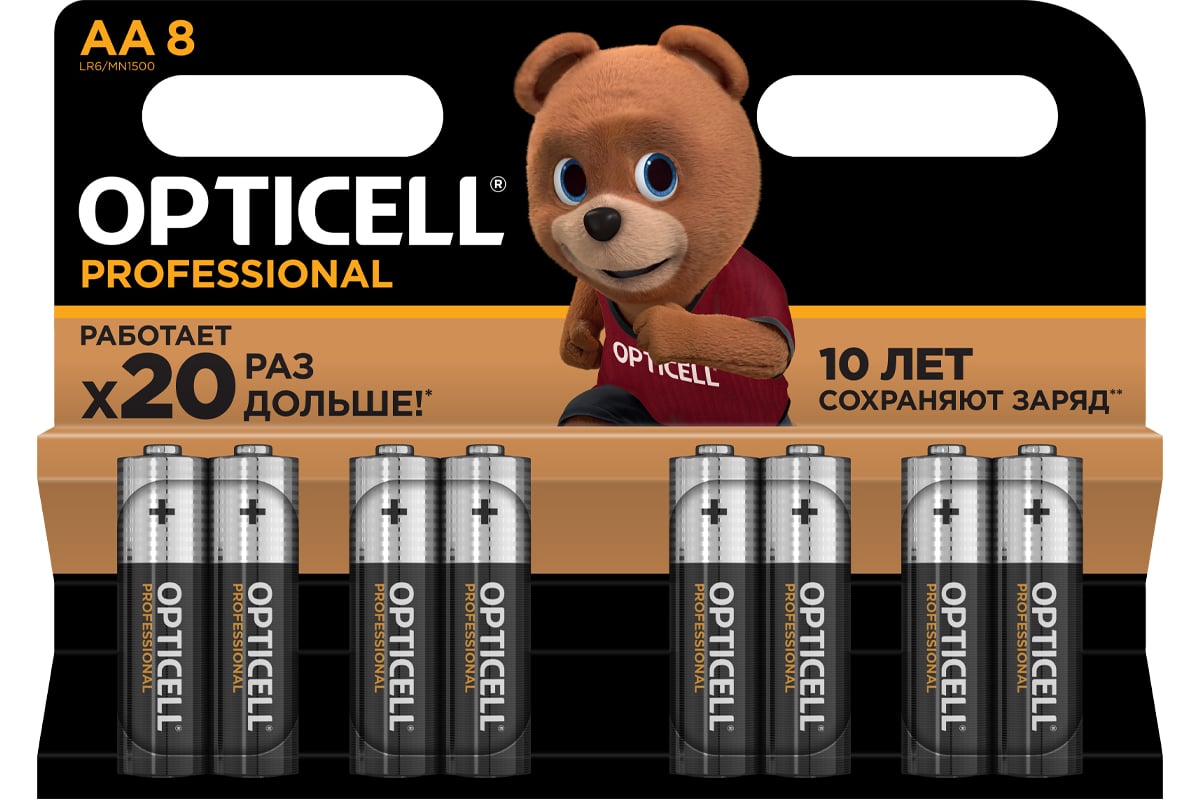 Батарейки OPTICELL Professional AA 8шт 5052007 - выгодная цена, отзывы ...