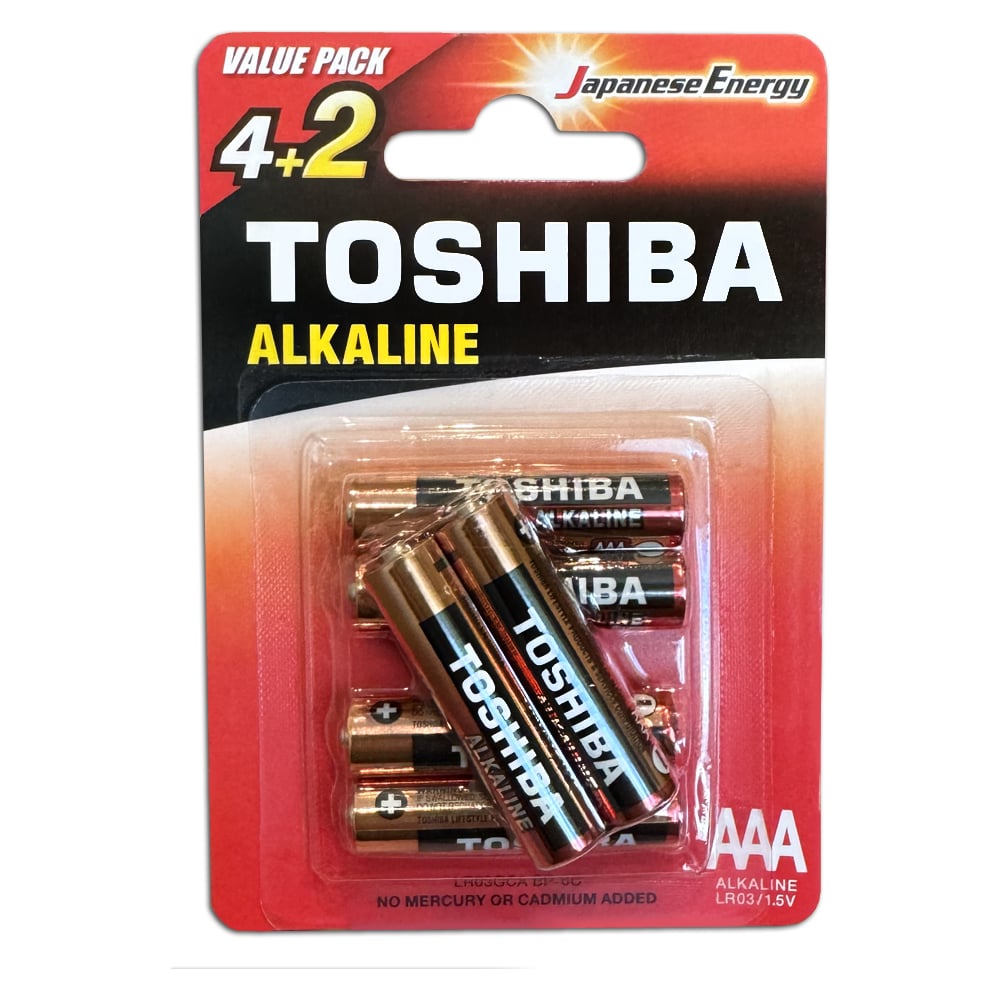 Элемент питания алкалиновый Toshiba LR03 RED 6/card 4455 - выгодная ...