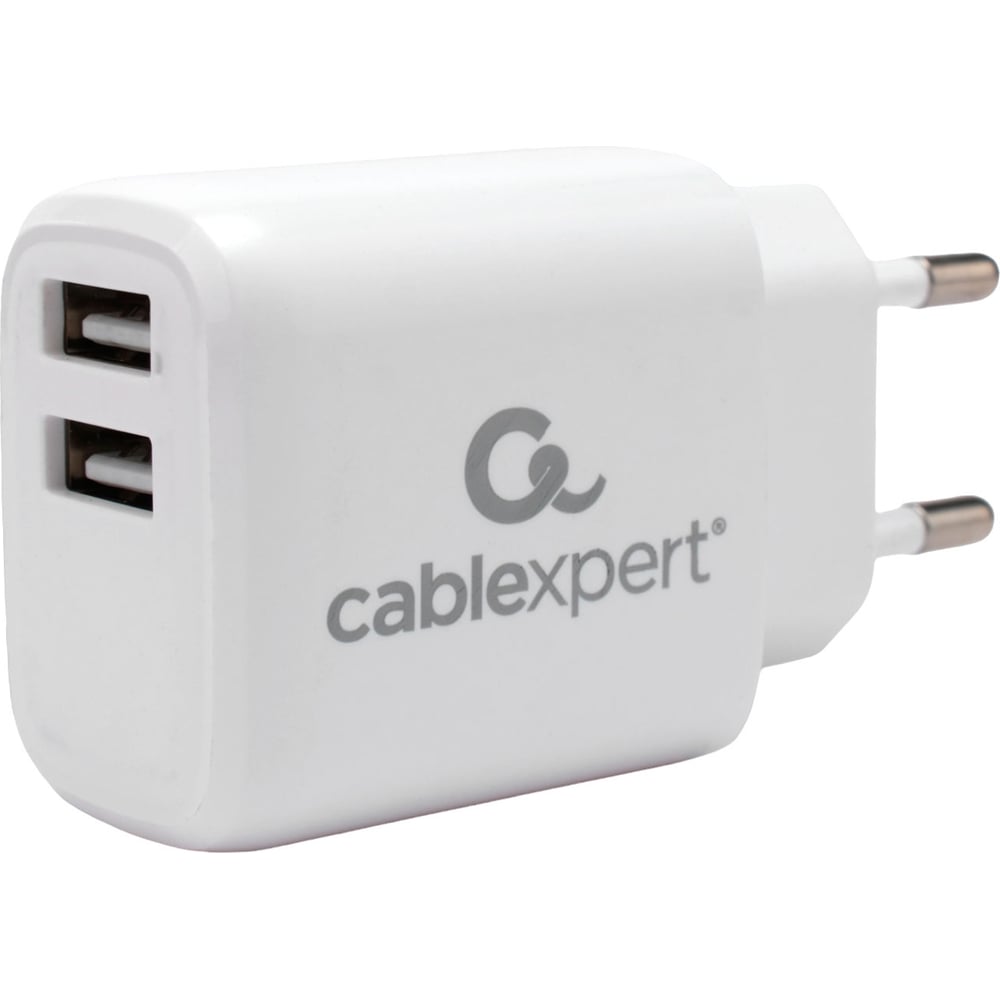 Зарядное устройство Cablexpert 10.5Вт, 2.1А, 2хUSB, белый, пакет, MP3A ...