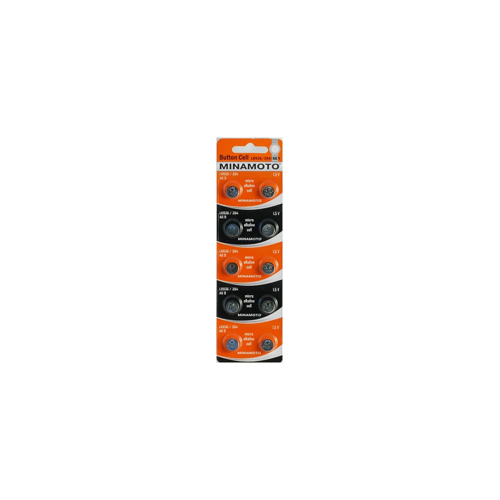 Часовая батарейка Minamoto AG9 LR936, 10 card 55009 - выгодная цена ...