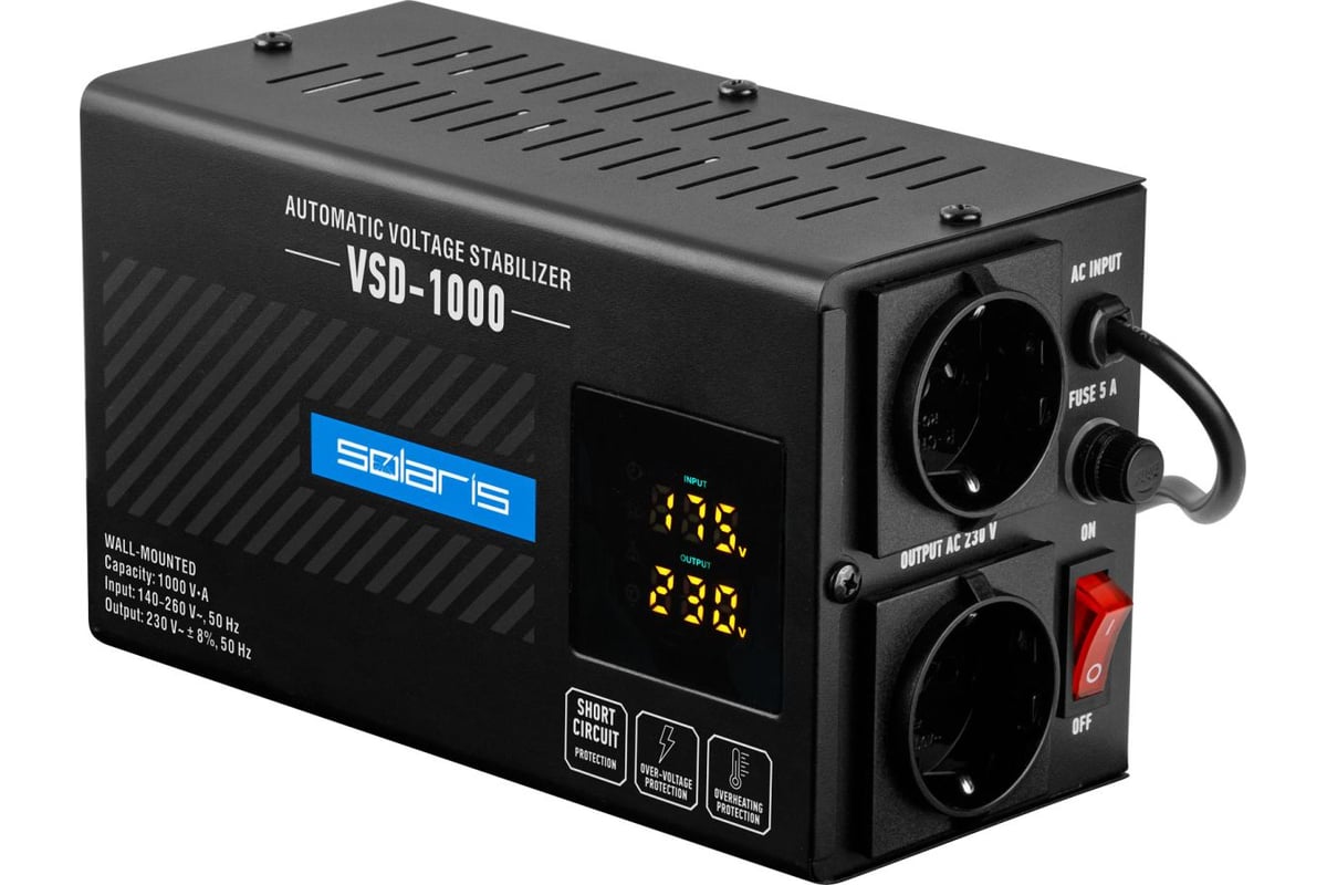 Стабилизатор напряжения SOLARIS VSD-1000 SL4510-2 - выгодная цена ...