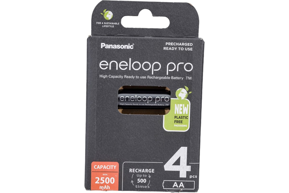 Аккумуляторы Panasonic Eneloop Pro Bk 3hcde 4be 2500mah Aa R06 Bl4 6330