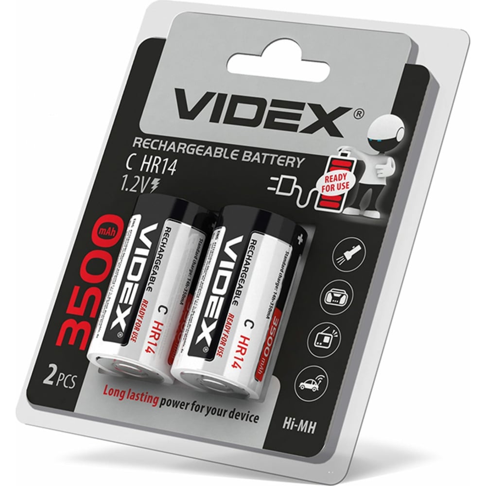 Никель-металлогидридный аккумулятор Videx HR14/C 3500mAh 2BL LSD ...