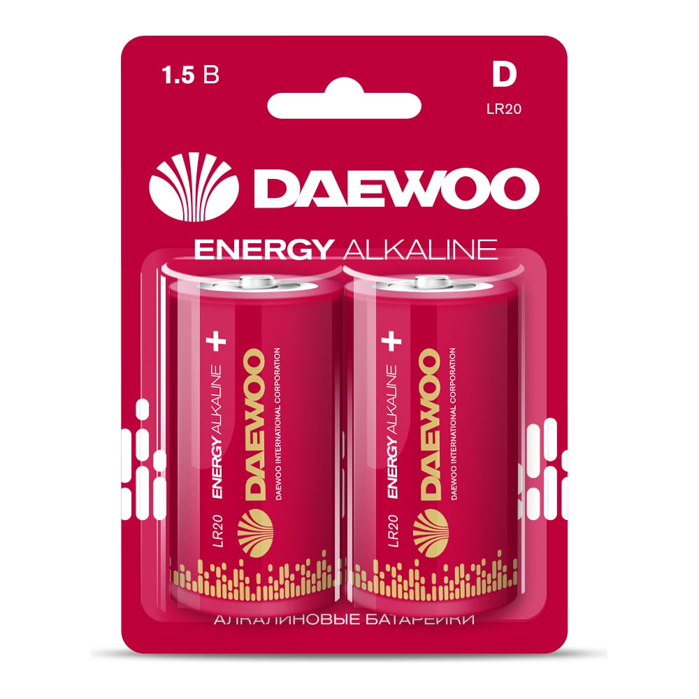 Алкалиновая батарейка Daewoo LR20 ENERGY Alkaline BL-2 5030022 ...