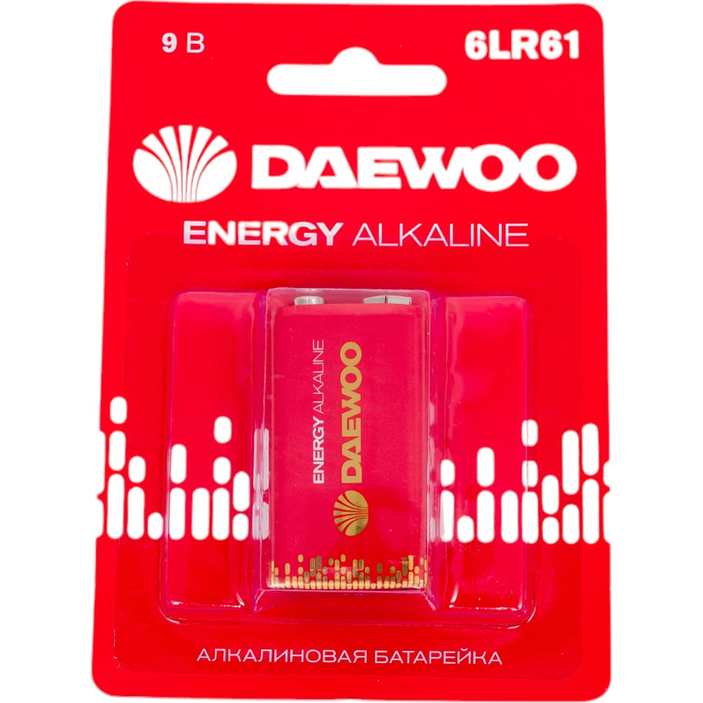 Батарейка Алкалиновый элемент питания DAEWOO "крона" 6LR61 9В Energy ...