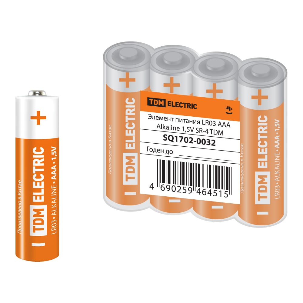 Элемент питания TDM LR03 AAA Alkaline 1,5V SR-4 SQ1702-0032 - выгодная ...
