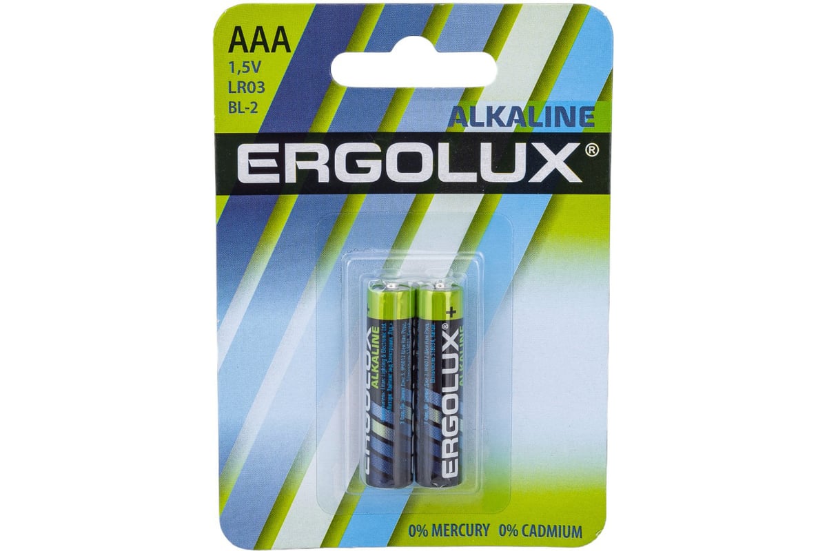 Батарейка Ergolux 1.5В LR03 Alkaline BL-2 LR03 BL-2 11743 - выгодная ...