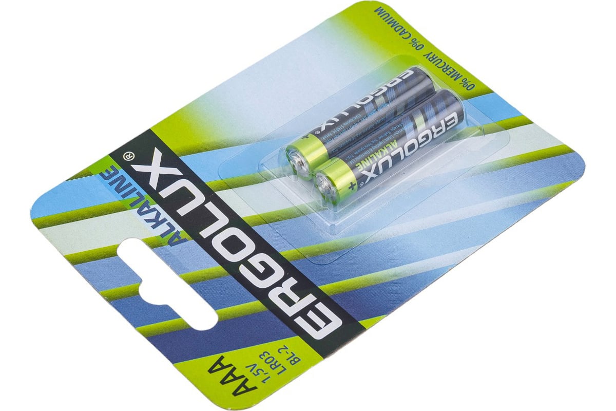 Батарейка Ergolux 1.5В LR03 Alkaline BL-2 LR03 BL-2 11743 - выгодная ...