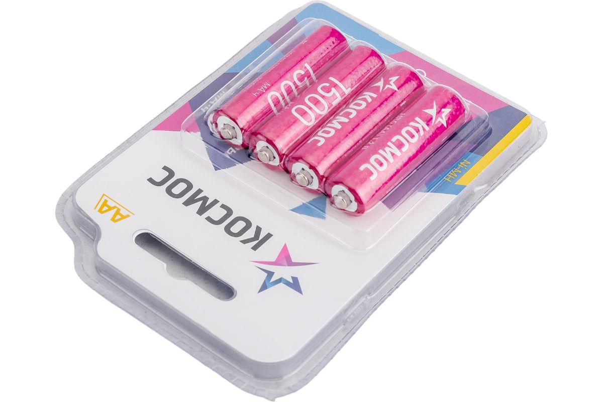 Аккумулятор КОСМОС 1500мАч R6 (AA) NiMH 4BL, KOCR6NIMH1500mAh4BL ...