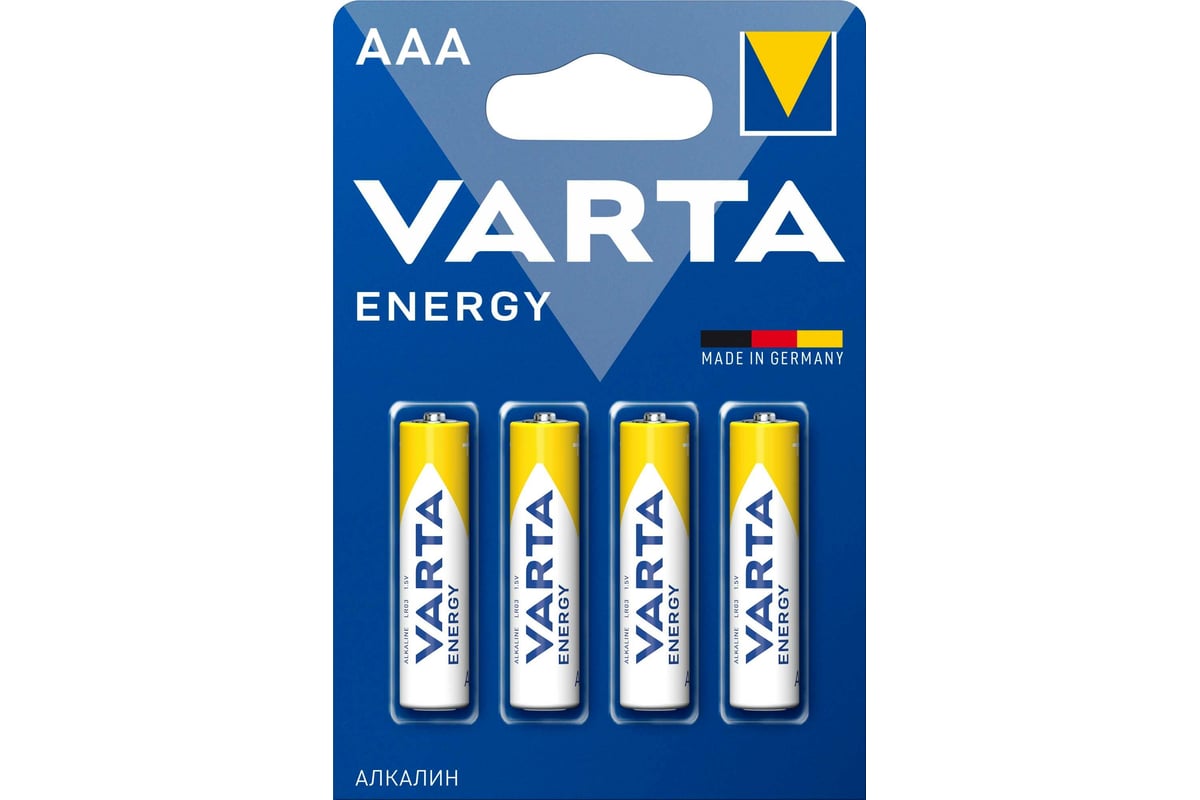 Батарейка Varta ENERGY LR03 AAA BL4 Alkaline 1.5V (4103) 04103213414 ...