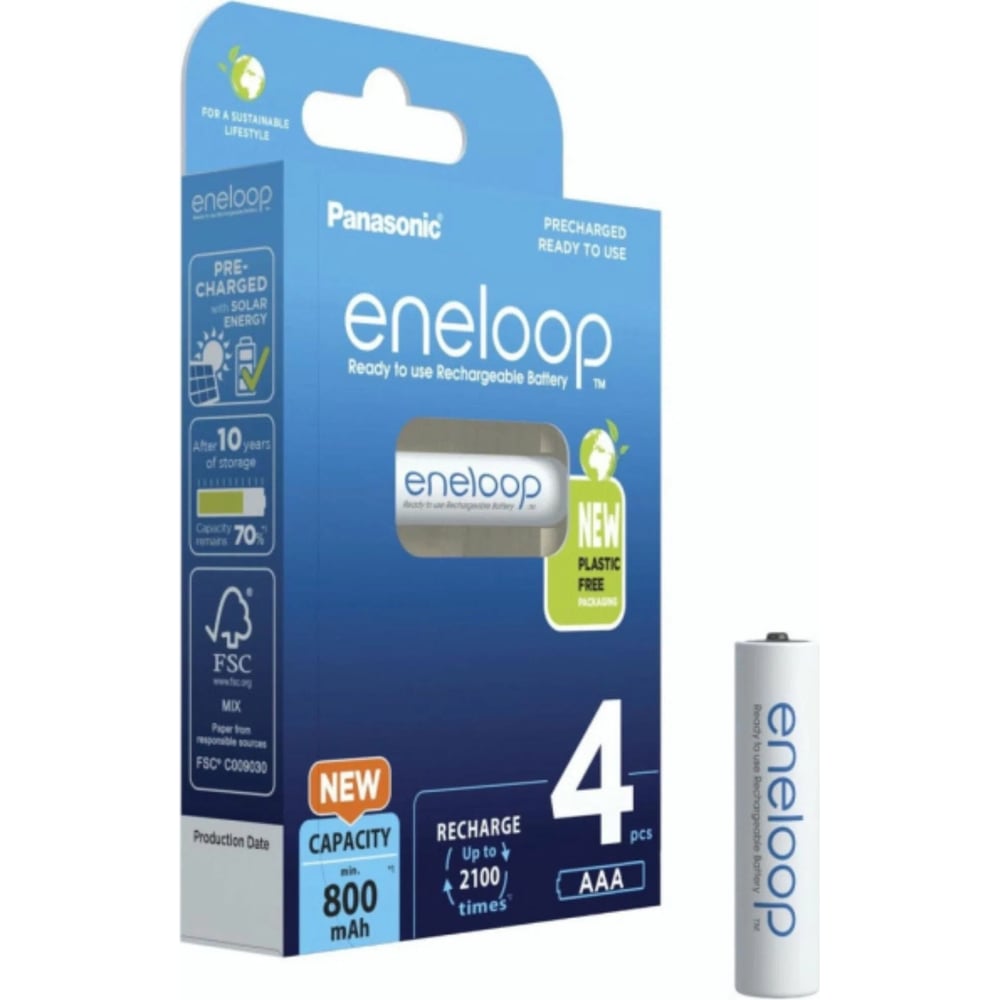 Аккумулятор Panasonic Eneloop Bk 4mcde 4be 800mah Aaa R03 Bl4 УТ