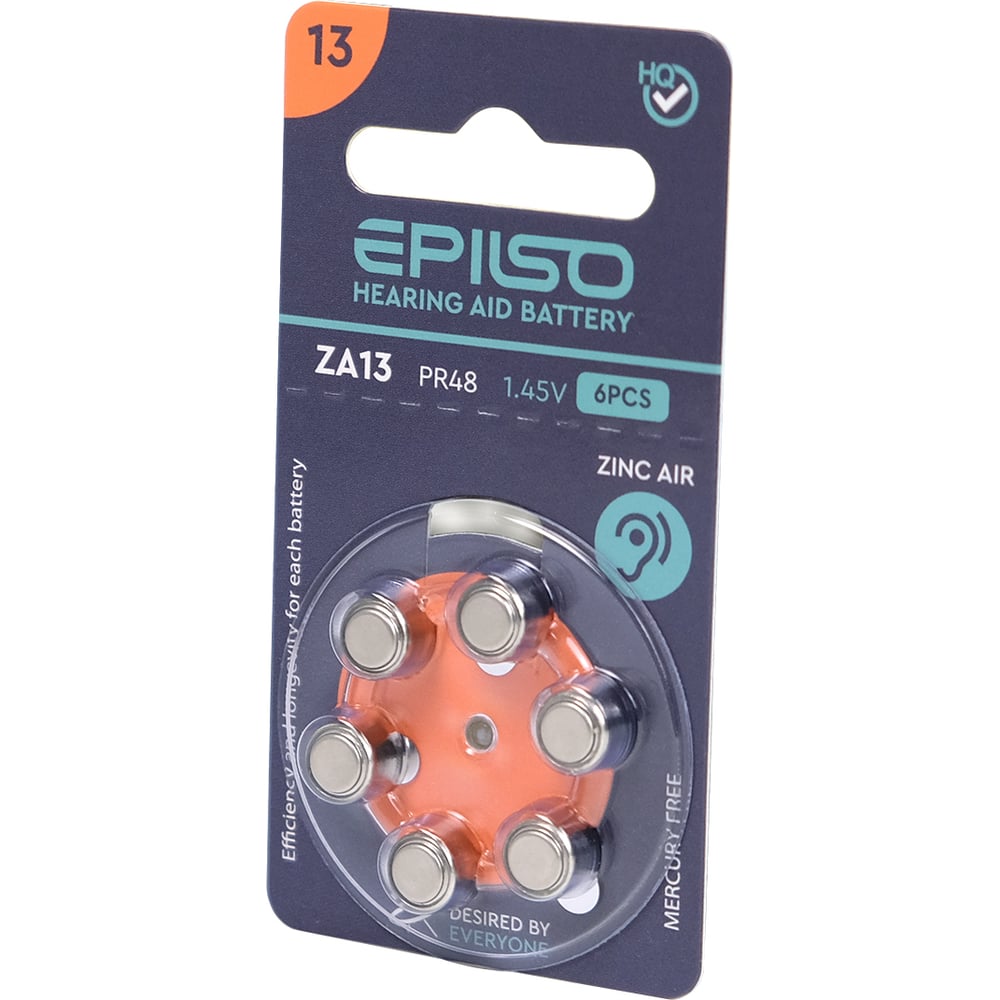 Элементы питания Epilso za13 (pr48) 1.45v 6 шт на блистере EPB-ZA13-6BC - выгодная цена, отзывы ...