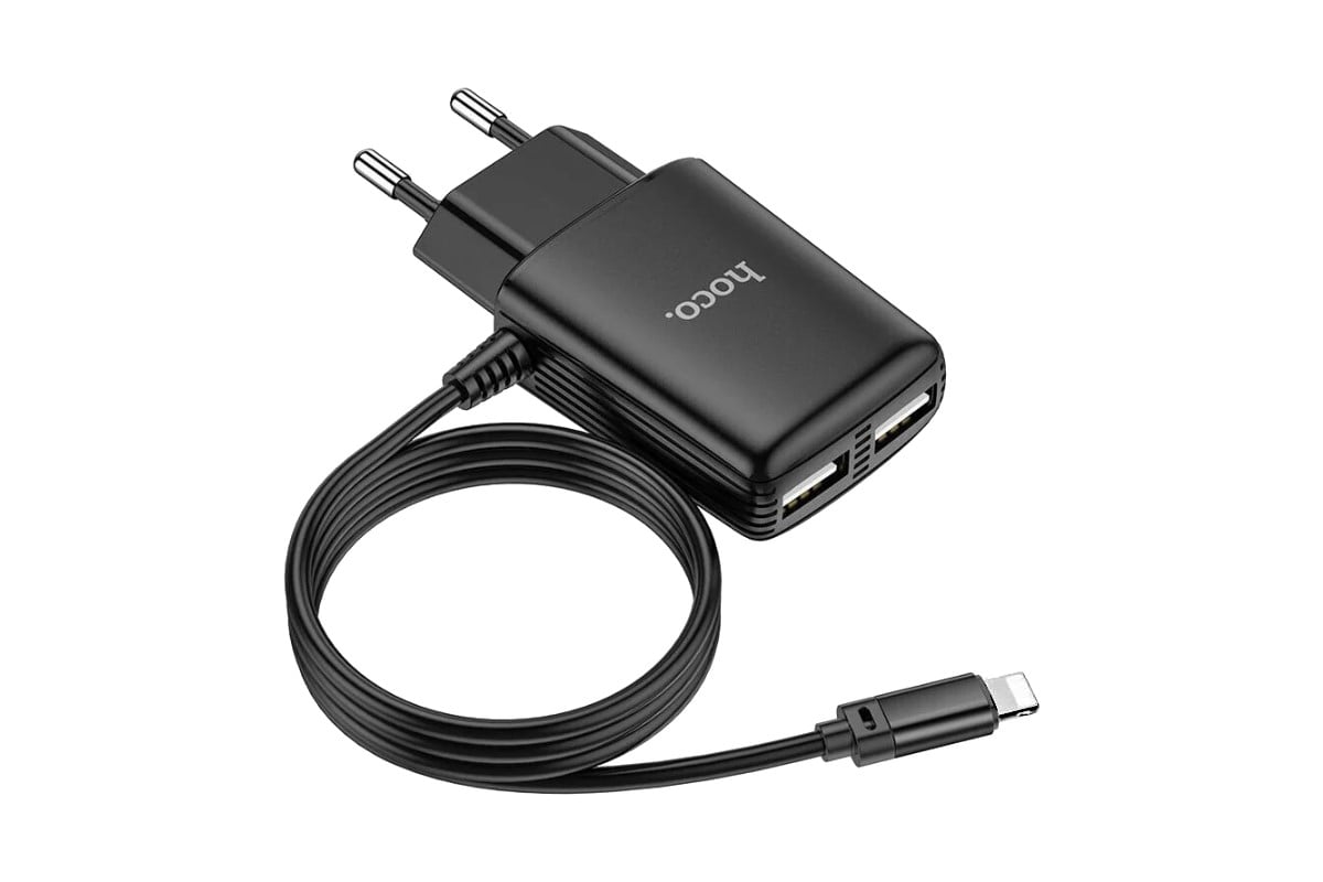 Сетевое зарядное устройство Hoco c82a real power 2xusb, 2.4а, интегр ...